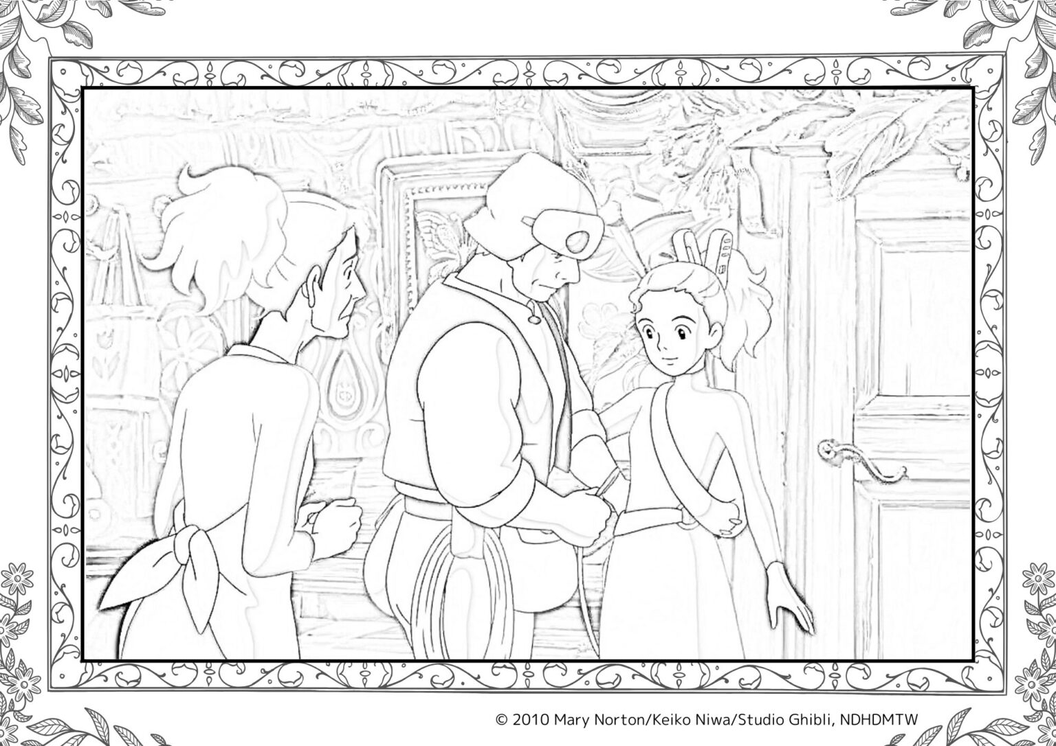 薬剤師パパの子育て散策 | 【無料】借りぐらしのアリエッティの塗り絵The Secret World of Arrietty coloring ...