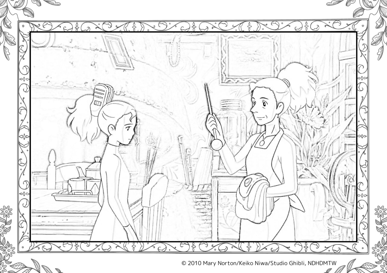 薬剤師パパの子育て散策 | 【無料】借りぐらしのアリエッティの塗り絵The Secret World of Arrietty coloring ...