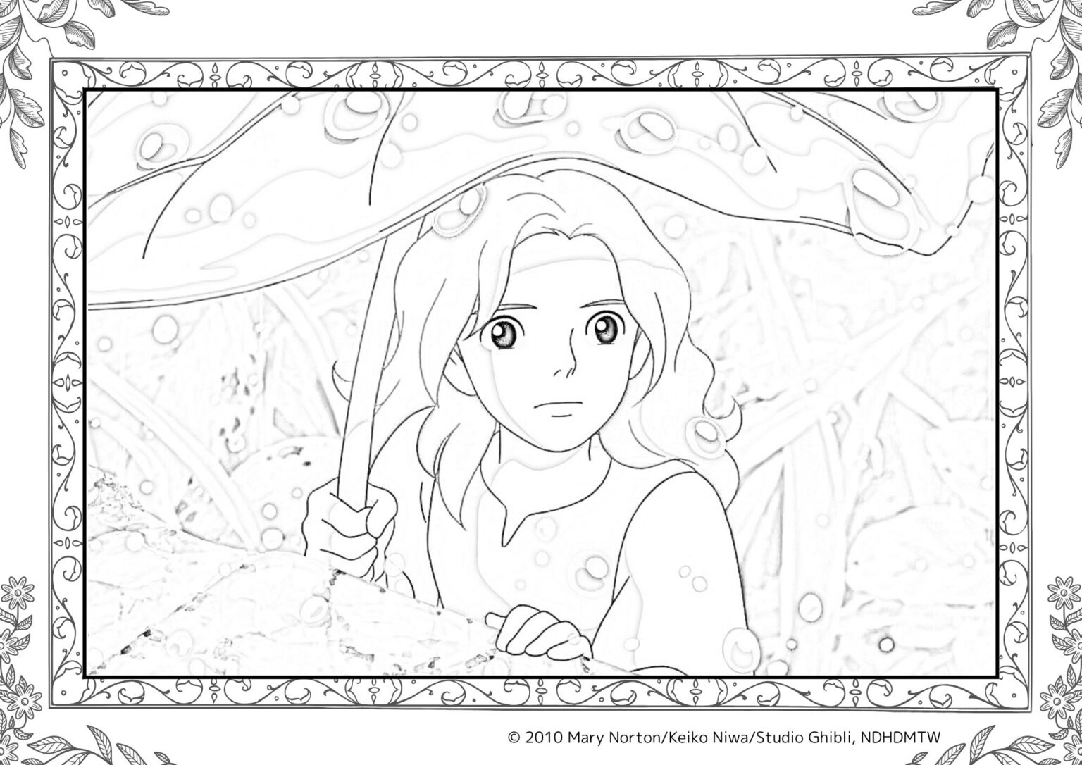 薬剤師パパの子育て散策 | 【無料】借りぐらしのアリエッティの塗り絵The Secret World of Arrietty coloring ...