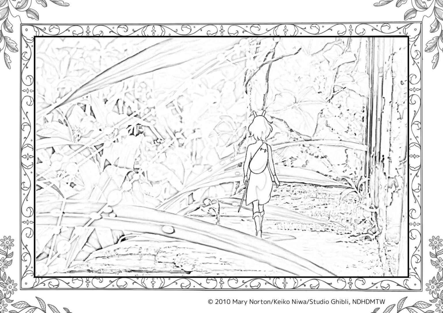 薬剤師パパの子育て散策 | 【無料】借りぐらしのアリエッティの塗り絵The Secret World of Arrietty coloring ...